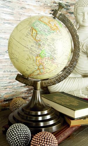 Deco 79 Aluminum Metal Globe, 9" x 8" x 16", Copper