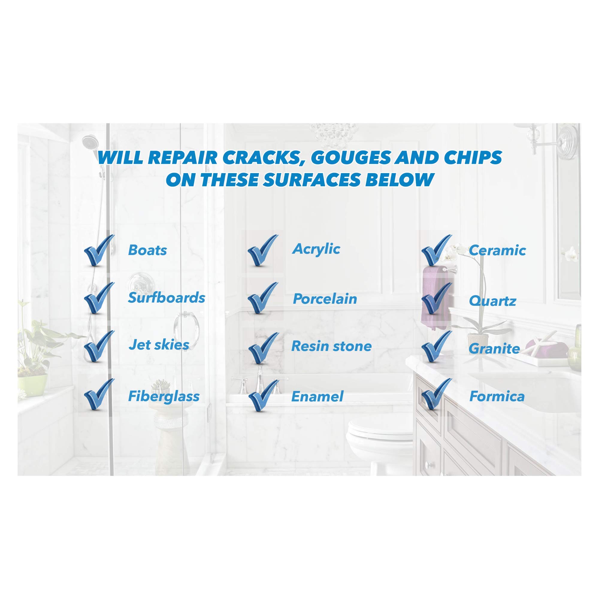 Gelcoat Products 58-204 Tub and Shower Repair Kit Sealers, White