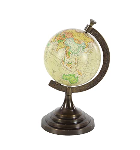 Deco 79 Aluminum Metal Globe, 9" x 8" x 16", Copper