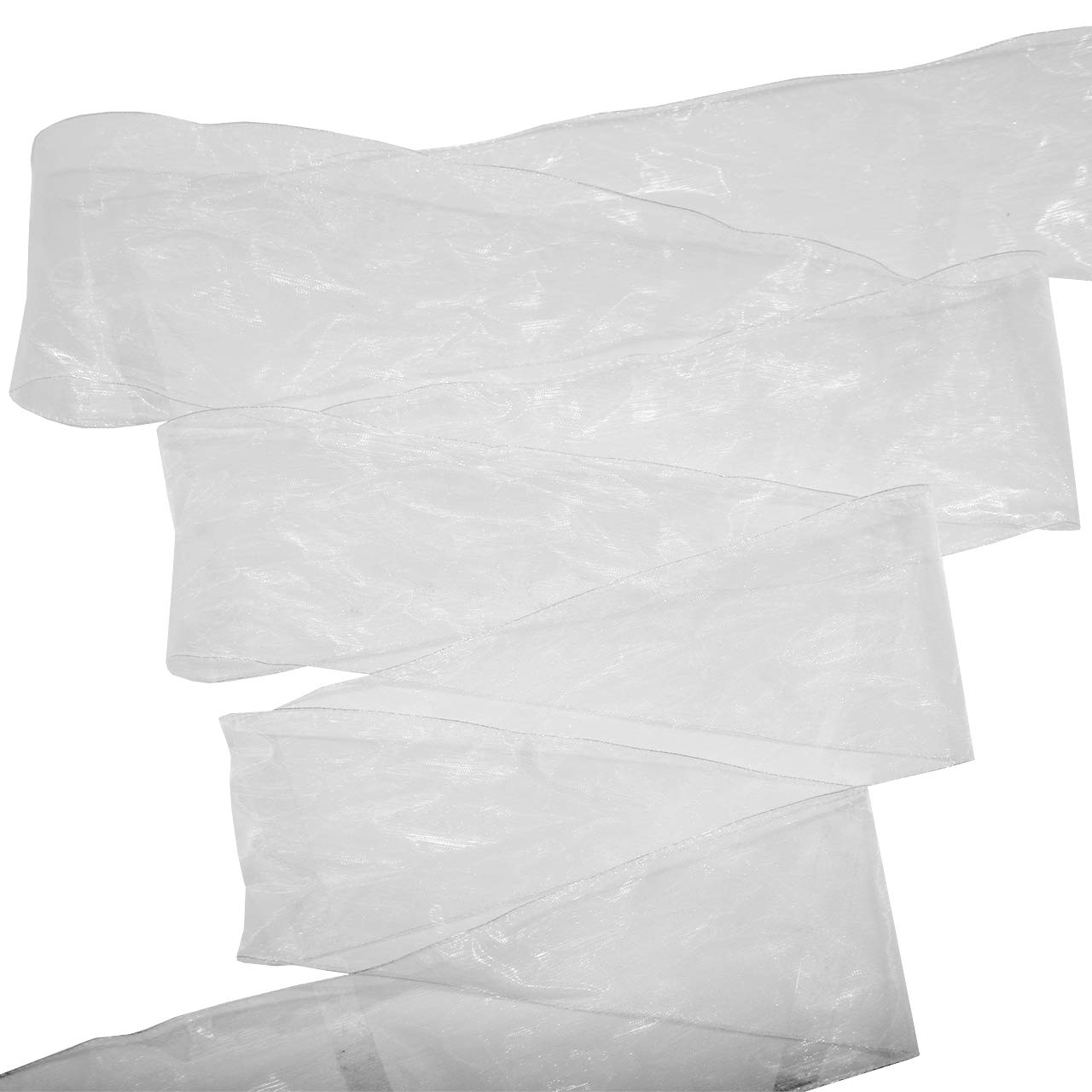 Morex Ribbon Wired 4-Inch Chiffon Ribbon with 10-Yard Spool, White
