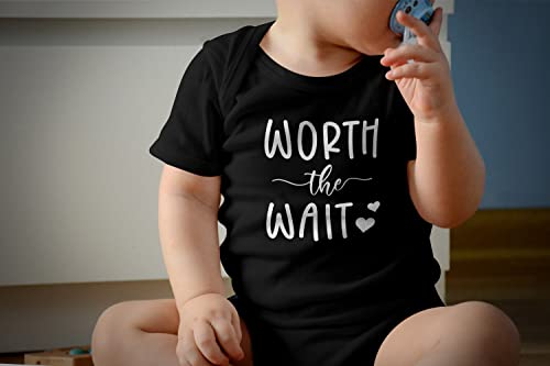 Luxxology Worth The Wait Baby Infant Bodysuit, Red 12M