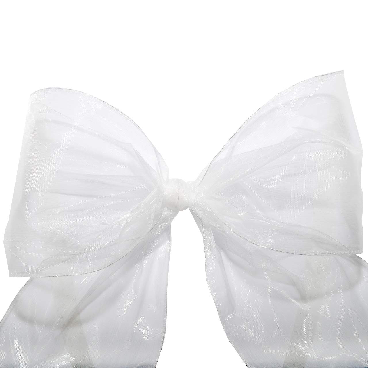 Morex Ribbon Wired 4-Inch Chiffon Ribbon with 10-Yard Spool, White