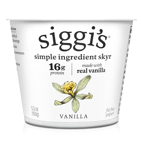 siggiāsĀ® Icelandic Strained Nonfat Yogurt, Vanilla, 5.3 oz. Single Serve Cup ā Thick, Protein-Rich Yogurt