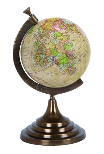 Deco 79 Aluminum Metal Globe, 9" x 8" x 16", Copper