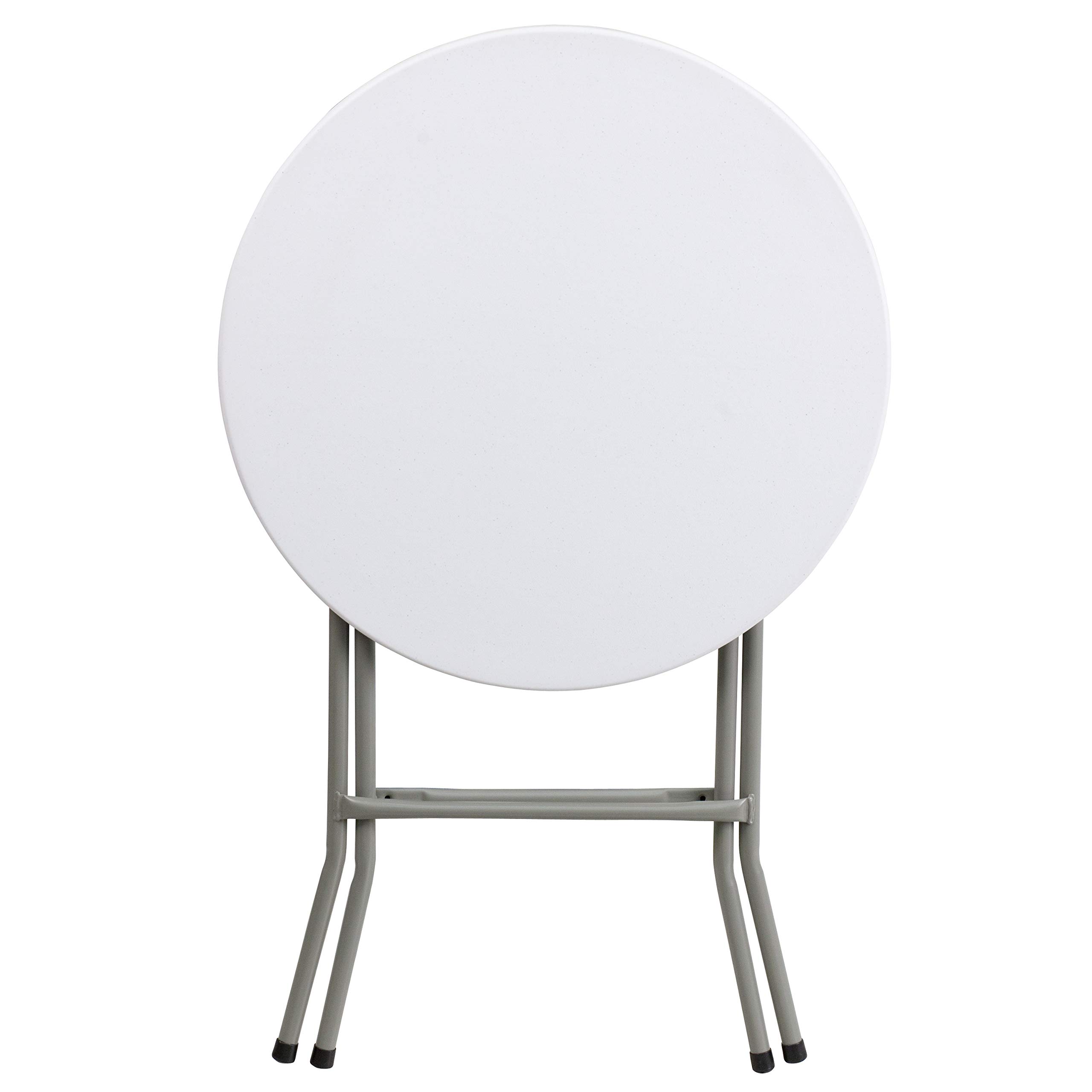 Flash Furniture Elon 2' Round All-Occasion Plastic Folding Event Table, Foldable Portable Banquet Table for Indoor/Outdoor Events, White