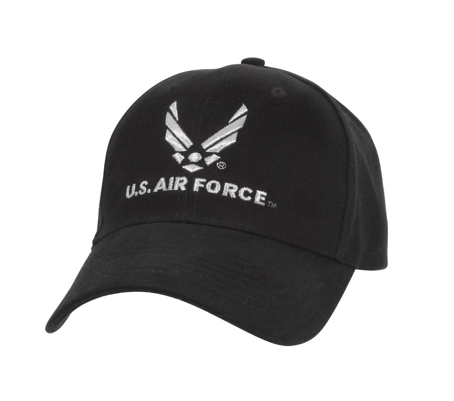 Rothco U.S. Air Force Low Profile Cap, Black | USAF Logo Embroidered Baseball Adjustable Hat