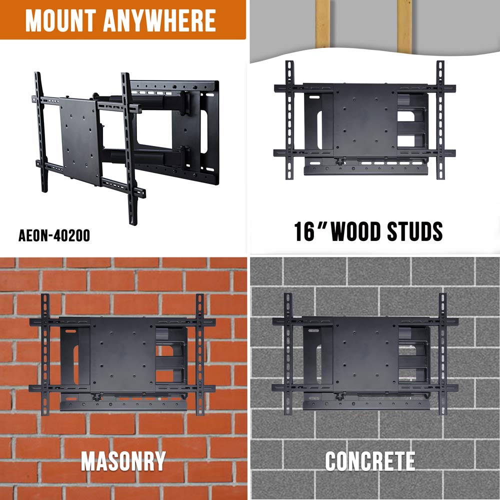 Aeon Stands and Mounts 40200 full motion TV wall mount with 28" Extension (Black)