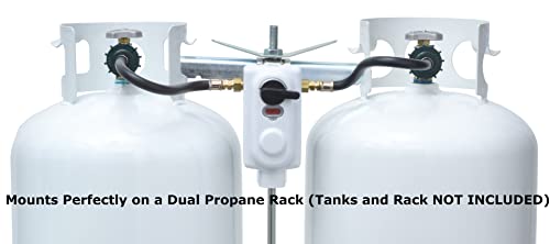 Flame King (KT12ACR-2) 2-Stage Auto Changeover LP Propane Gas Regulator With Two 12 Inch Pigtails For RVs, Vans, Trailers
