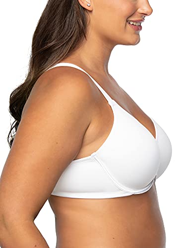 Vanity Fair Womens Full Figure Beauty Back Smoothing Bra, 4-way Stretch Fabric, Lightly Lined Cups Up To H Bra, Underwire - White, 40D US