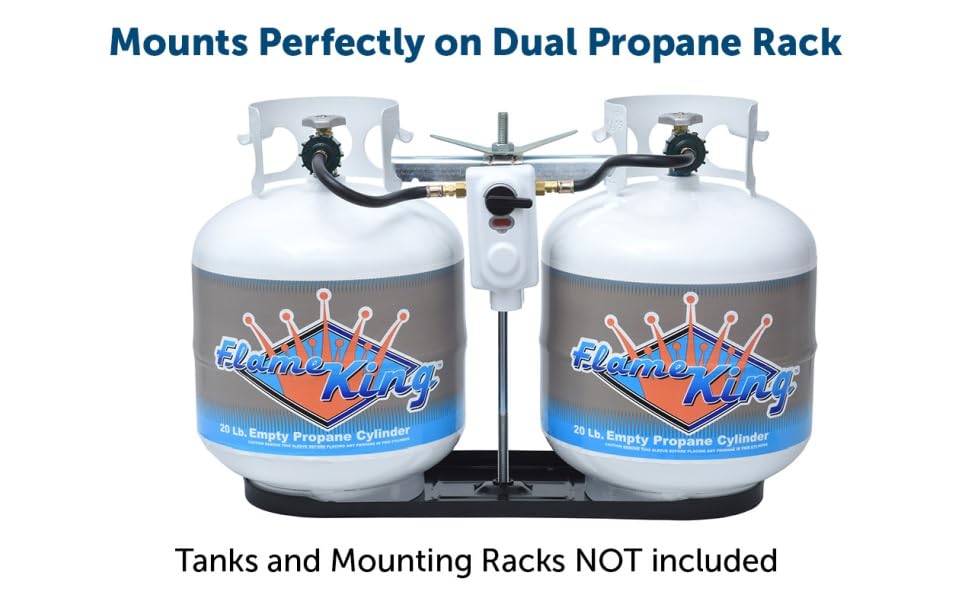 Flame King (KT12ACR-2) 2-Stage Auto Changeover LP Propane Gas Regulator With Two 12 Inch Pigtails For RVs, Vans, Trailers