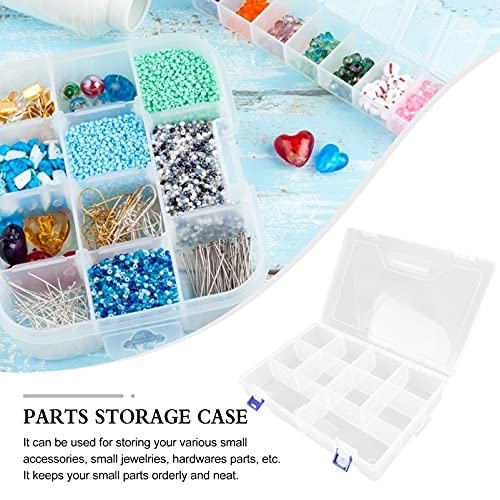 Housoutil 1 pc Bins Container Clear Hardware Tools Basket Plastic Organizer Case Parts Lids Compartment Art Components Bin Pvc Crafts Storage Accessory Desktop for With Diy Electronic Cases