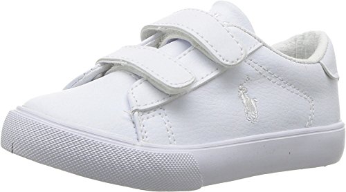 Polo Ralph Lauren Kids Baby Boys Easton EZ Sneaker, Triple White Tumbled, 10 Infant