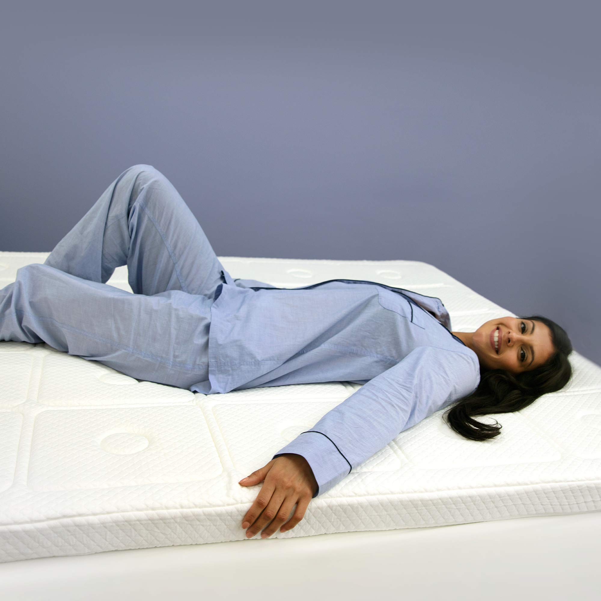SensorPEDIC Luxury Extraordinaire 3-Inch Quilted Memory Foam Mattress Topper, California King Size, White