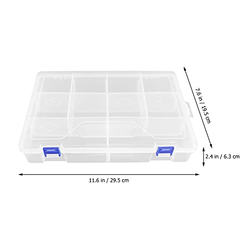 Housoutil 1 pc Bins Container Clear Hardware Tools Basket Plastic Organizer Case Parts Lids Compartment Art Components Bin Pvc Crafts Storage Accessory Desktop for With Diy Electronic Cases