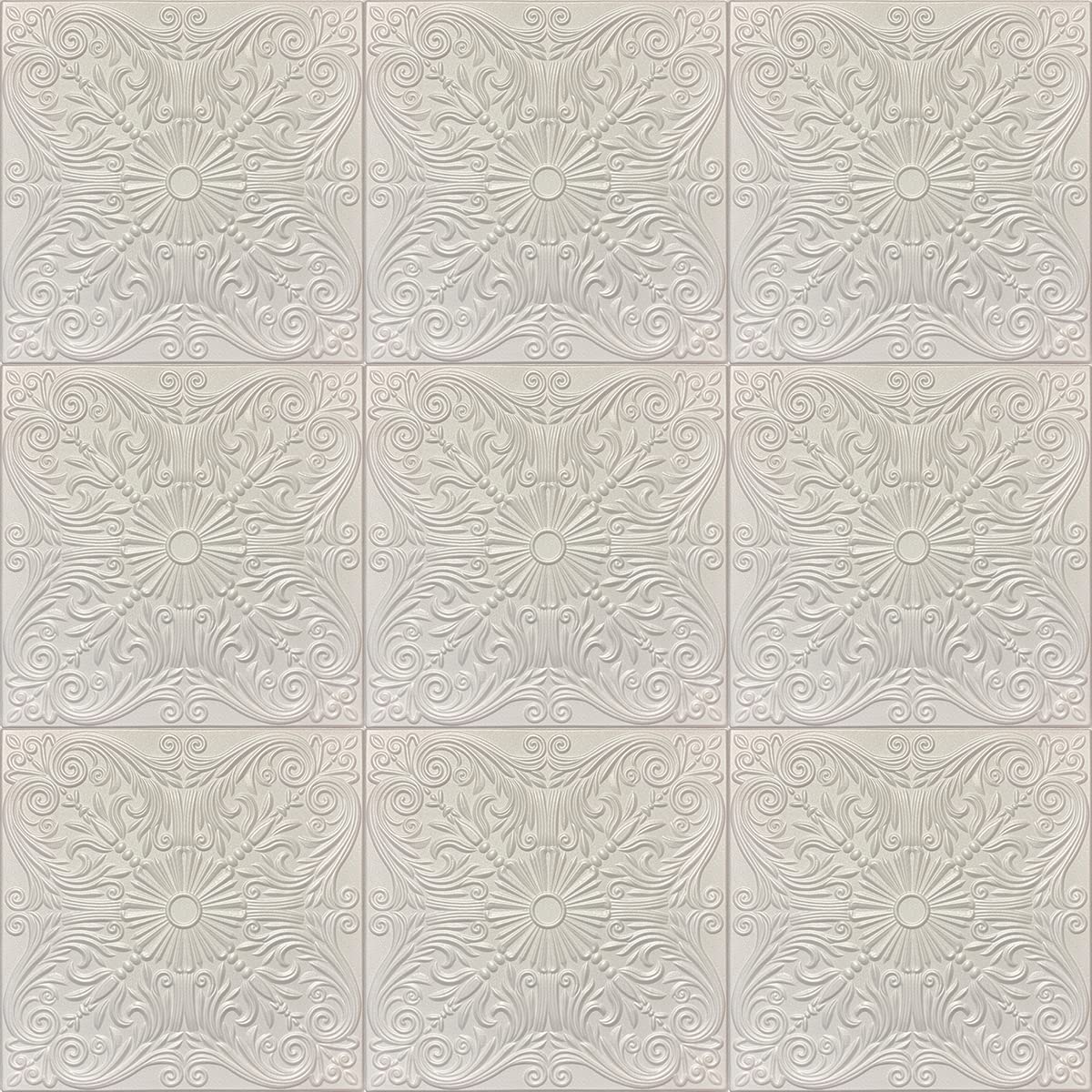 R39W Victorian White 20x20 Amazing Styrofoam Ceiling Tiles Easy to Glue Up On Any Type of Surface