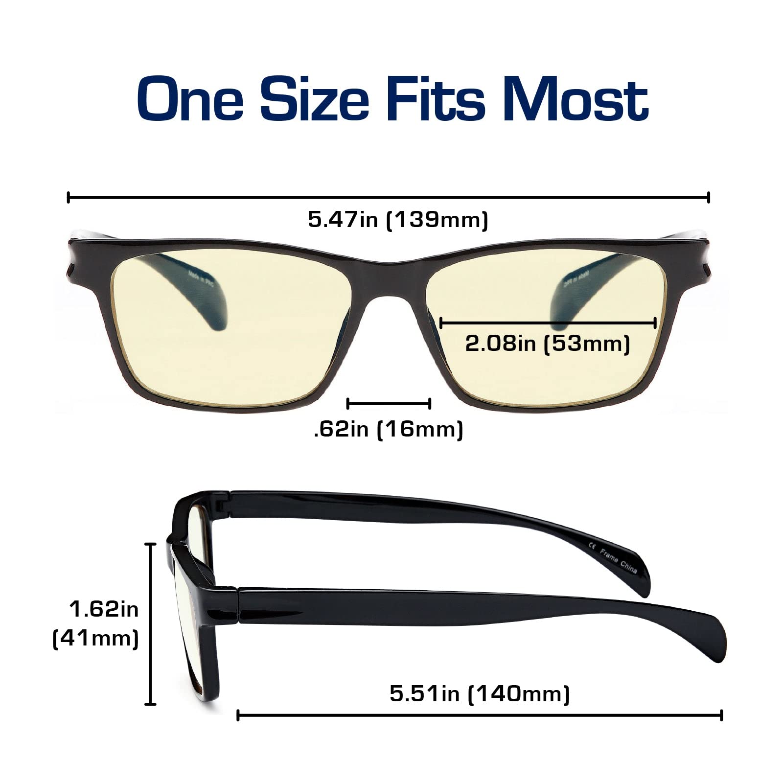 Gamma Ray Computer Blue Light Blocking Gaming Reading Glasses w/Amber Tint and Anti Glare UV Digital Eyestrain