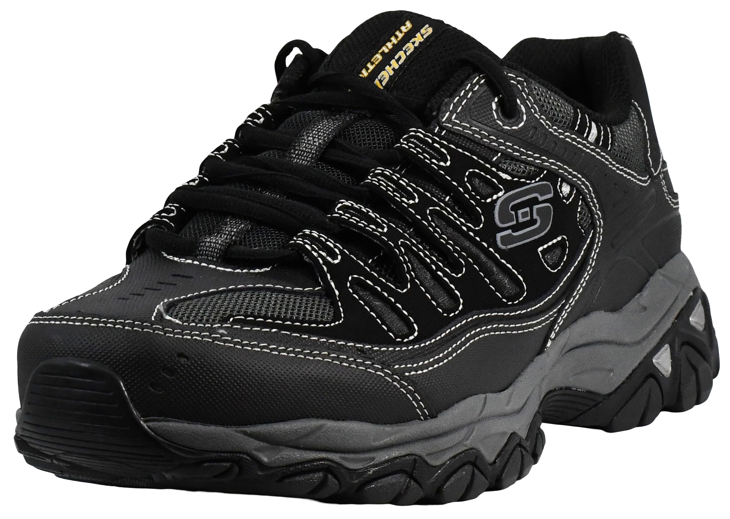 Skechers Mens Afterburn M. Fit Fashion-sneakers, Black/Charcoal, 10 US