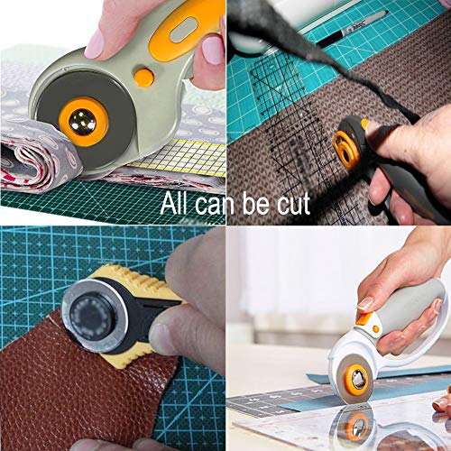 KISSWILL Rotary Cutter Blades 45mm - 10 Pack Mix Pack 45 mm Rotary Cutting Blades Fits for OLFA Fiskars Martelli Truecut 45mm Rotary Cutter Replacement Blades, Sharp and Durable