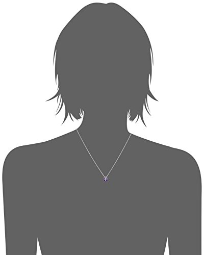 Amazon Essentials Sterling Silver Genuine Amethyst Butterfly Pendant Necklace, 18" (previously Amazon Collection)