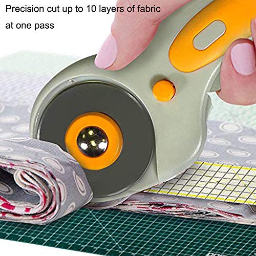 KISSWILL Rotary Cutter Blades 45mm - 10 Pack Mix Pack 45 mm Rotary Cutting Blades Fits for OLFA Fiskars Martelli Truecut 45mm Rotary Cutter Replacement Blades, Sharp and Durable