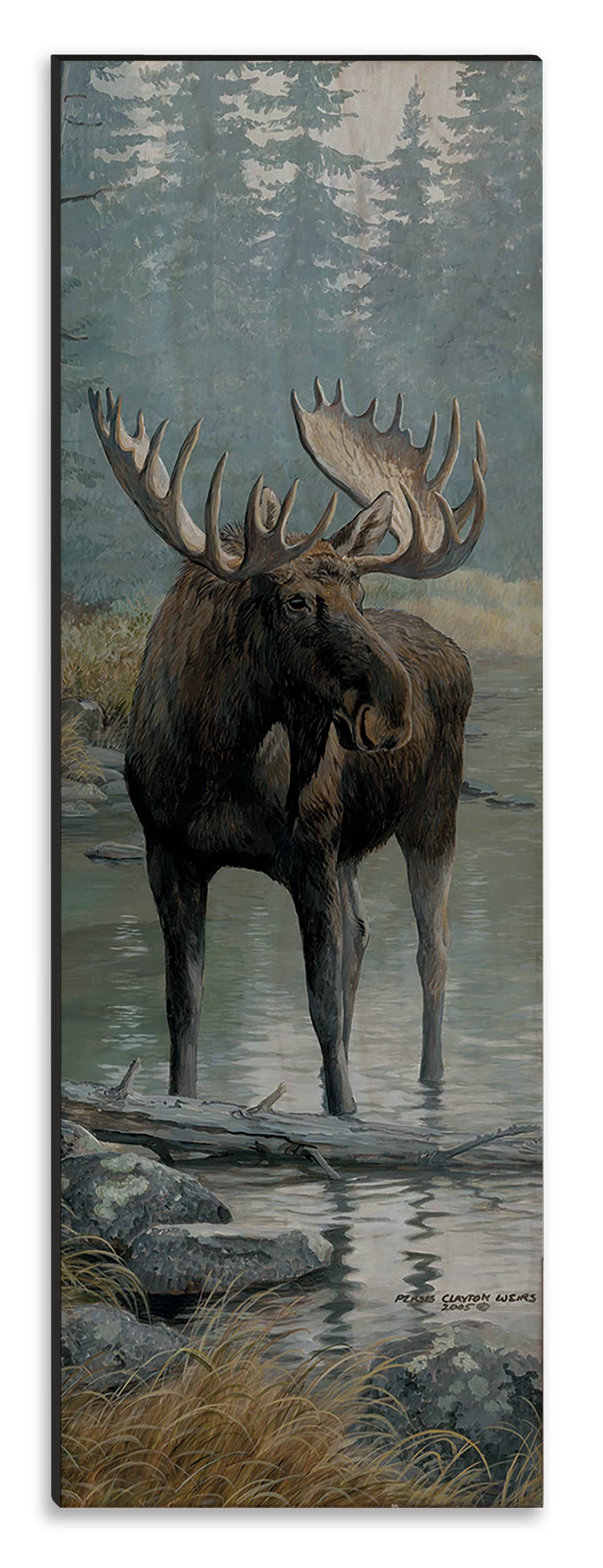 WGI-GALLERY WA-QWM-412 Quiet Water Moose Wall Art, 4"x12"