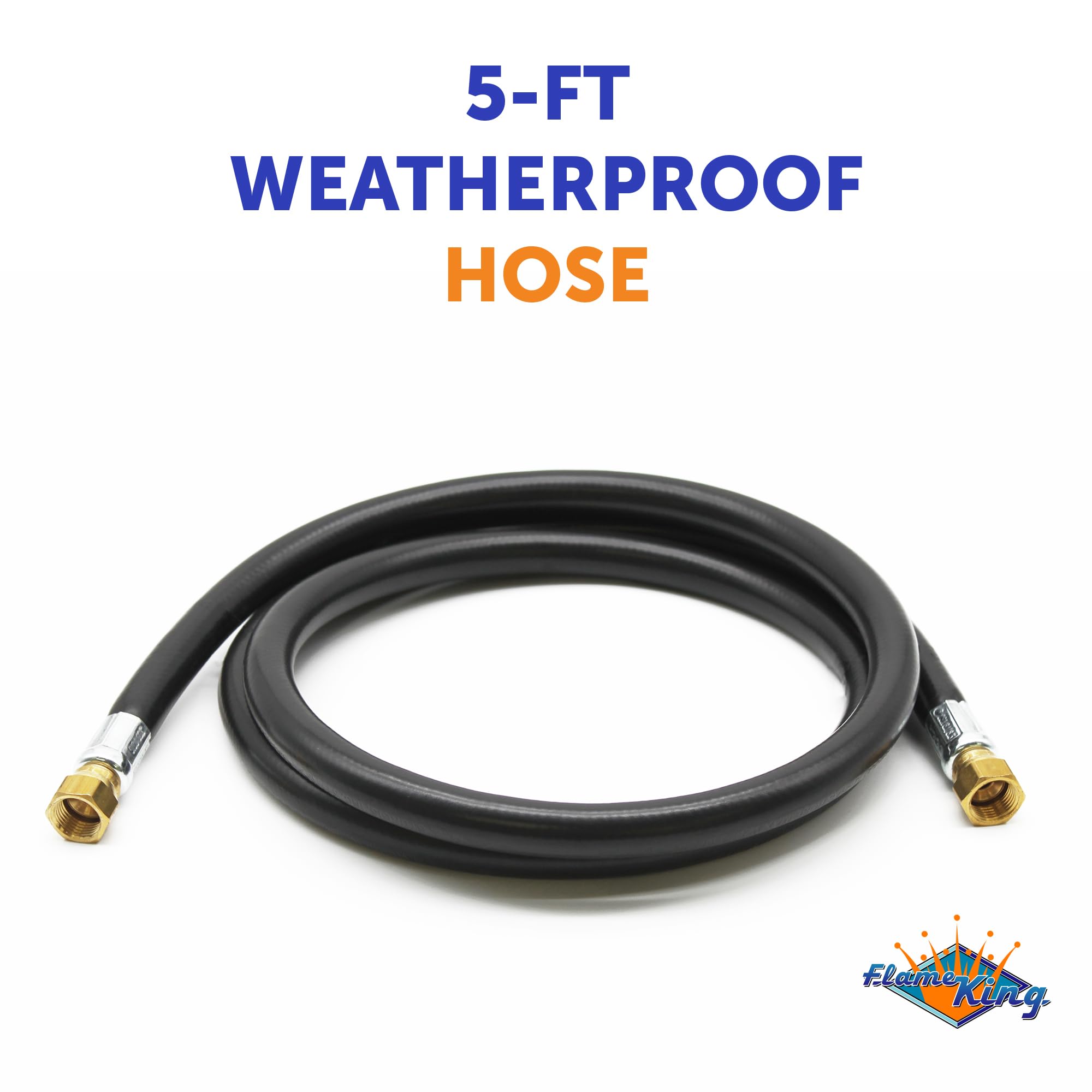 Flame King Thermo Rubber RV Slide Out Hose Assembly, 60 Inch, 3/8 Inch ID, Female To Female - 100159-60