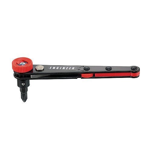 ENGINEER DR-05 Offset Ratchet Screwdriver Ideal for work in a narrow space, Quick Rotation Knob (Made in Japan)