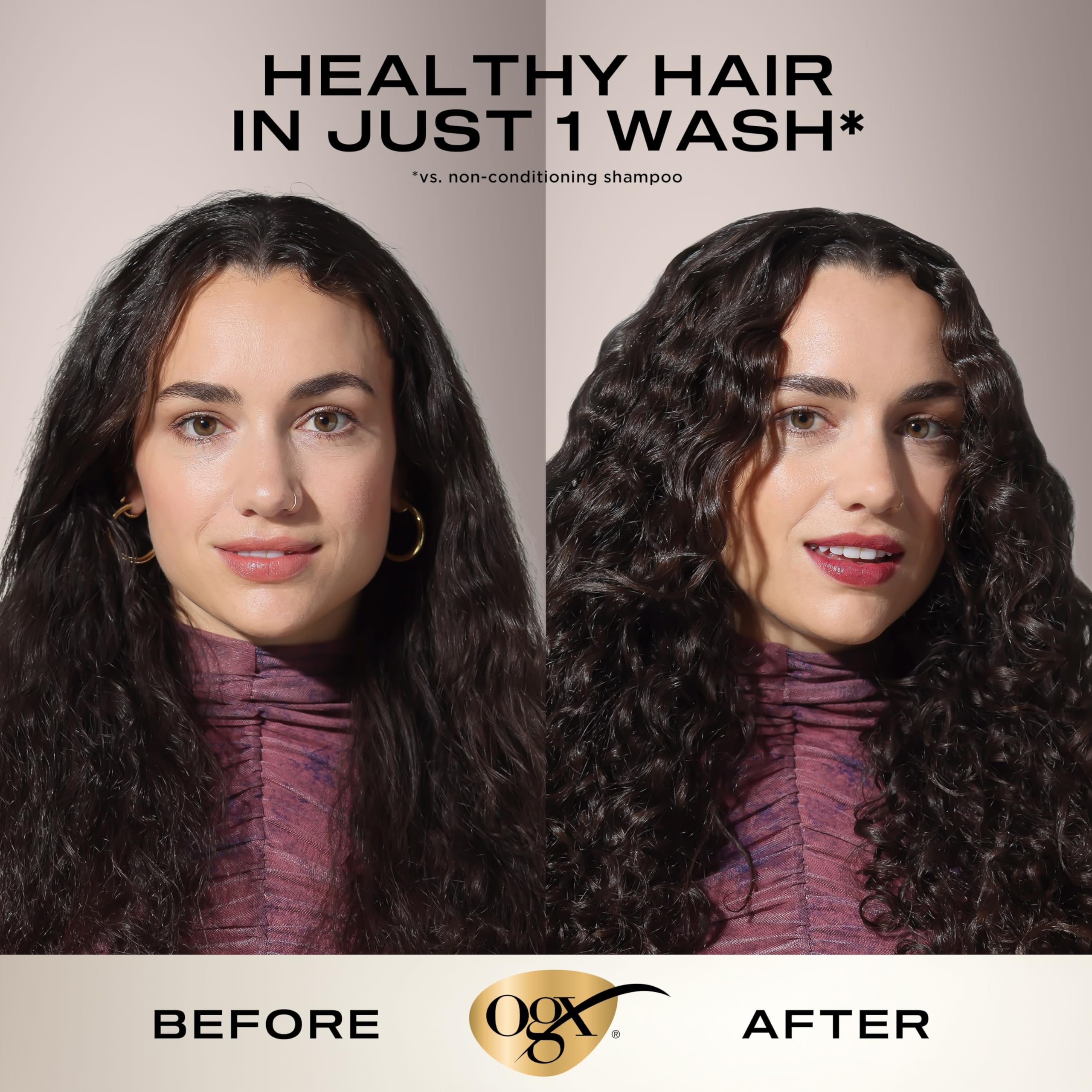 OGX Nourishing + Coconut Milk Moisturizing Shampoo, Hydrating & Restoring Shampoo Moisturizes for Soft Hair After the First Use, Paraben-Free, Sulfate-Free Surfactants, 13 fl. oz