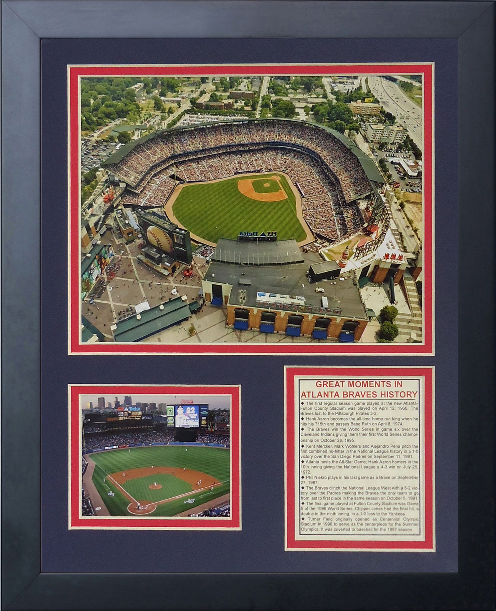 Legends Never Die "Atlanta Braves Turner Field Framed Photo Collage, 11 x 14-Inch, (11189U)