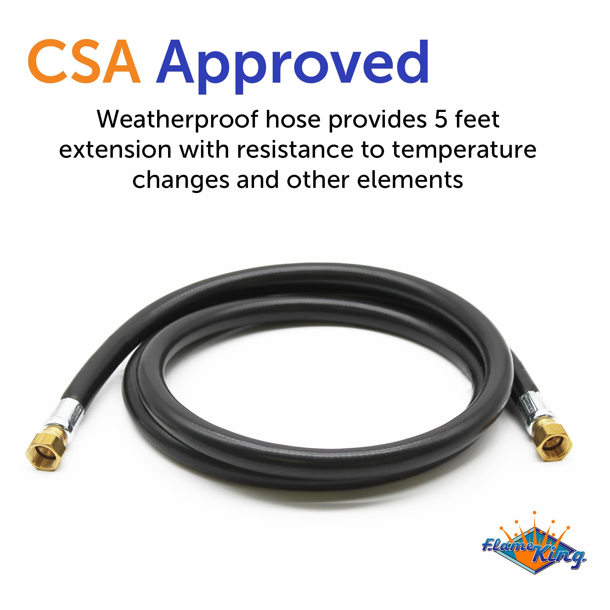 Flame King Thermo Rubber RV Slide Out Hose Assembly, 60 Inch, 3/8 Inch ID, Female To Female - 100159-60