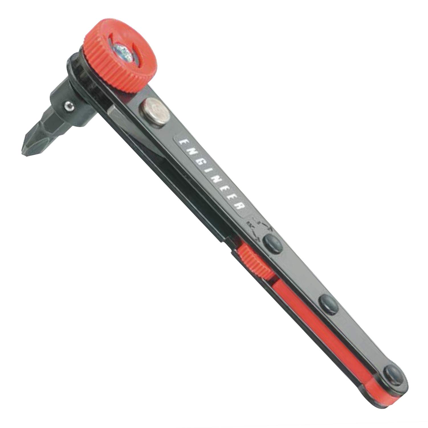 ENGINEER DR-05 Offset Ratchet Screwdriver Ideal for work in a narrow space, Quick Rotation Knob (Made in Japan)