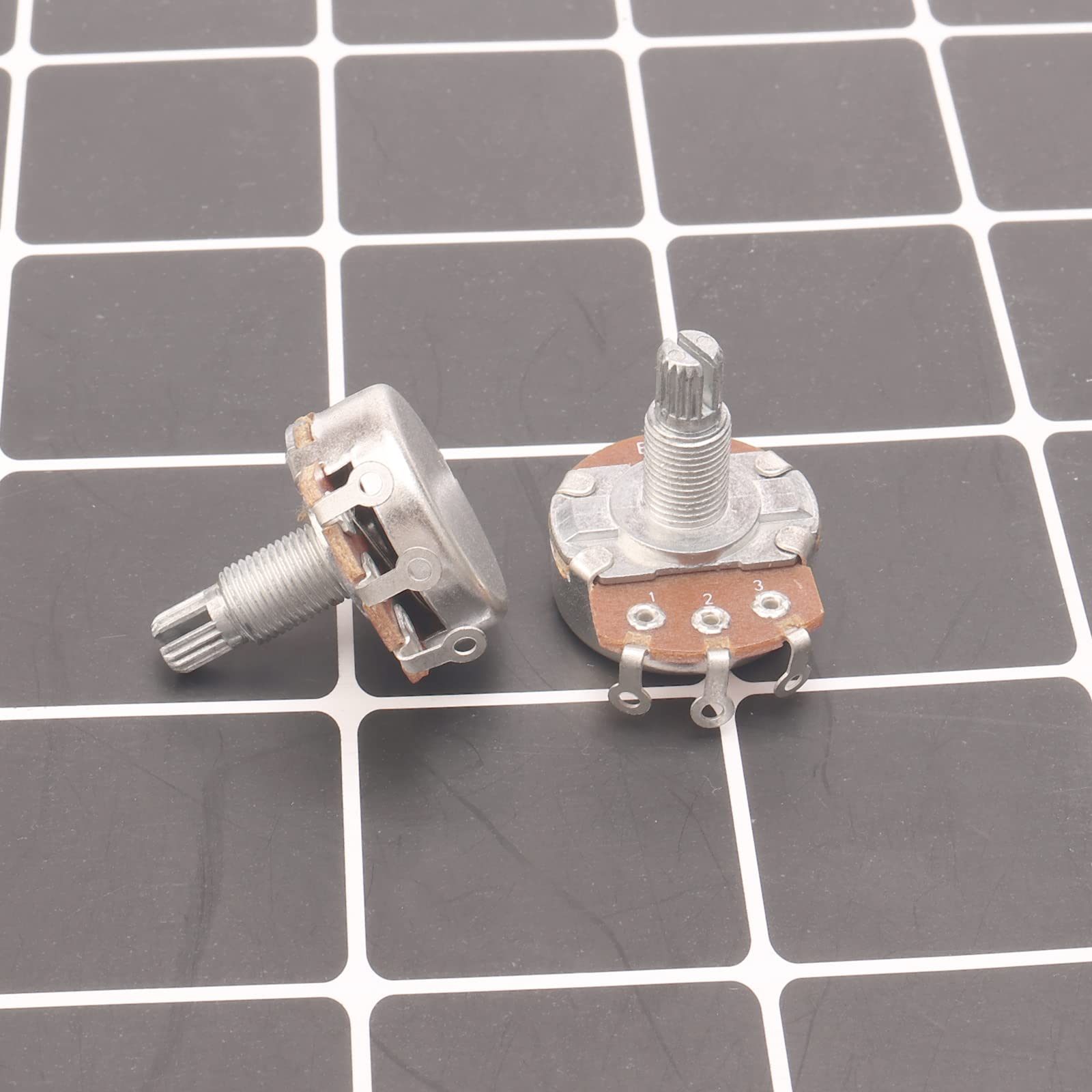 Full Size B250k Electric Guitar Potentiometer Bass Volume Pots Tone Long Split Shaft 18mm Pack of 5