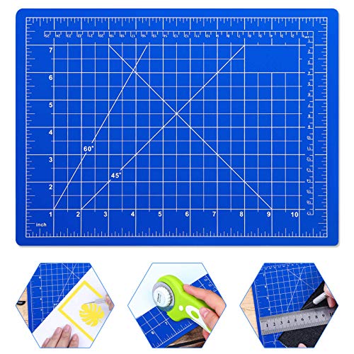 12" x 9" Rotary Cutting Mat, Caffox A4 Cutting Mat Self Healing Sewing Mat for Crafts Double-Side Cutting Board for Fabric, Hobby Quilting, Clay, Model and Scrapbookin