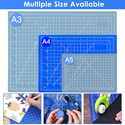 12" x 9" Rotary Cutting Mat, Caffox A4 Cutting Mat Self Healing Sewing Mat for Crafts Double-Side Cutting Board for Fabric, Hobby Quilting, Clay, Model and Scrapbookin