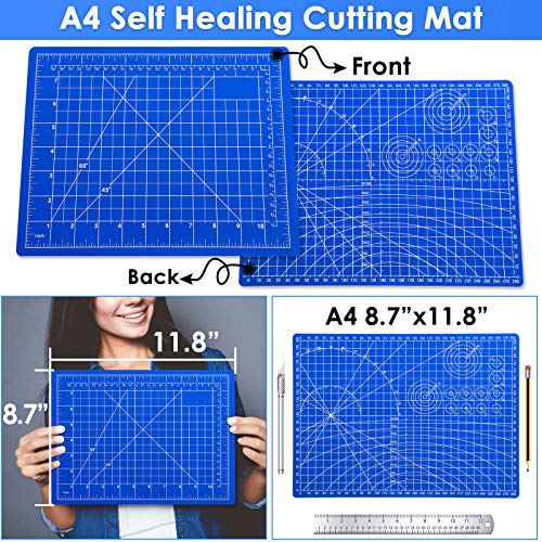 12" x 9" Rotary Cutting Mat, Caffox A4 Cutting Mat Self Healing Sewing Mat for Crafts Double-Side Cutting Board for Fabric, Hobby Quilting, Clay, Model and Scrapbookin