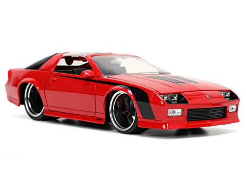 1985 Chevy Camaro Red with Black Stripes Bigtime Muscle Series 1/24 Diecast Model Car by Jada 34196