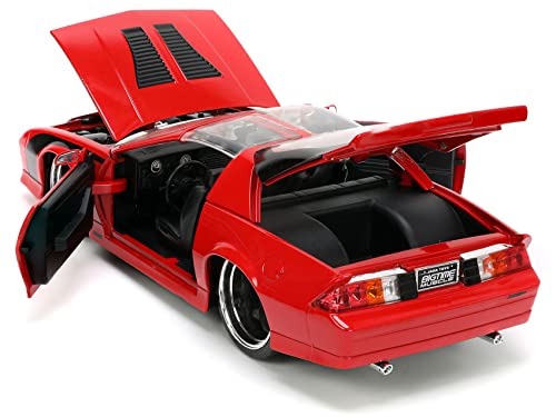 1985 Chevy Camaro Red with Black Stripes Bigtime Muscle Series 1/24 Diecast Model Car by Jada 34196