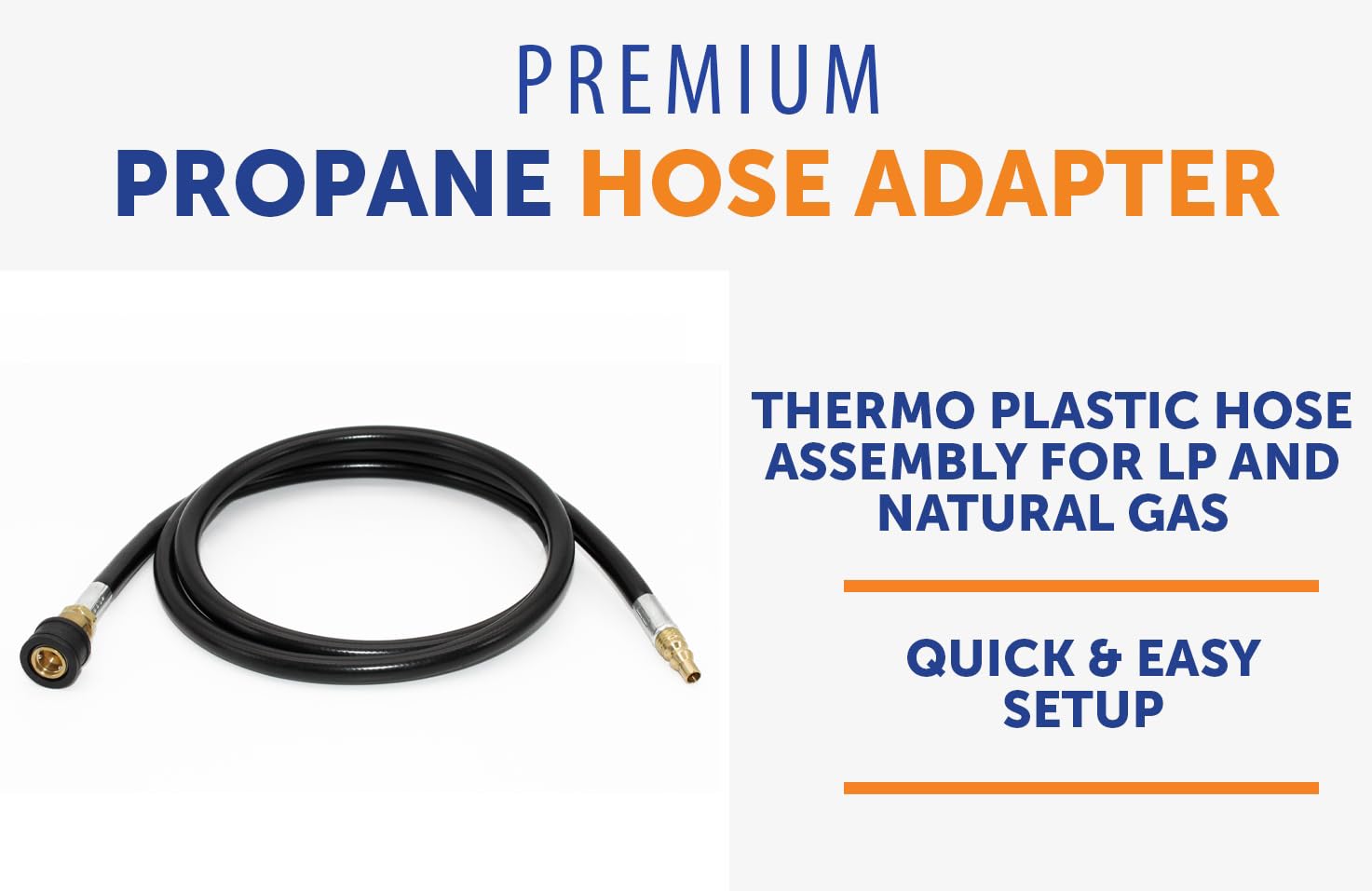 Flame King RV, Van, Trailer, Dual Quick Connect Hose, LP Gas Only, 72 Inch, 1/4 Inch ID - 100395-72 , Black
