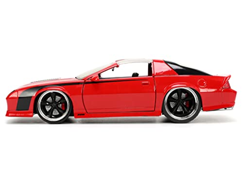 1985 Chevy Camaro Red with Black Stripes Bigtime Muscle Series 1/24 Diecast Model Car by Jada 34196