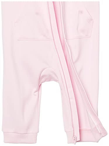 adidas girls Long Sleeve 3- Stripe Tricot Coverall Overalls, Clear Pink, 3 Months US