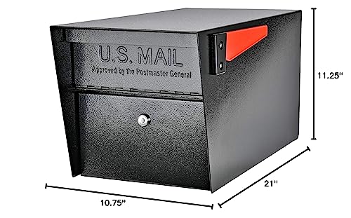 Mail Boss 7506 Mail Manager Curbside Locking Security Mailbox, Black,Large