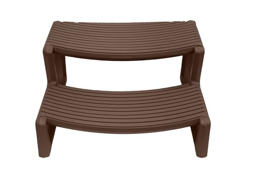 Confer Plastics Resin Multi Purpose Outdoor Non Slip Portable Spa and Hot Tub Handi-Step Deck Patio Steps Accessories, Espresso