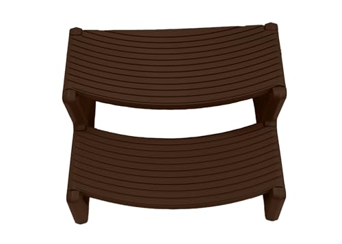 Confer Plastics Resin Multi Purpose Outdoor Non Slip Portable Spa and Hot Tub Handi-Step Deck Patio Steps Accessories, Espresso