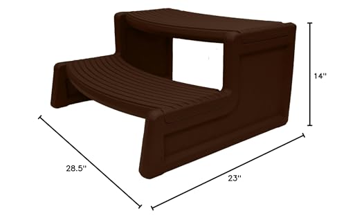 Confer Plastics Resin Multi Purpose Outdoor Non Slip Portable Spa and Hot Tub Handi-Step Deck Patio Steps Accessories, Espresso