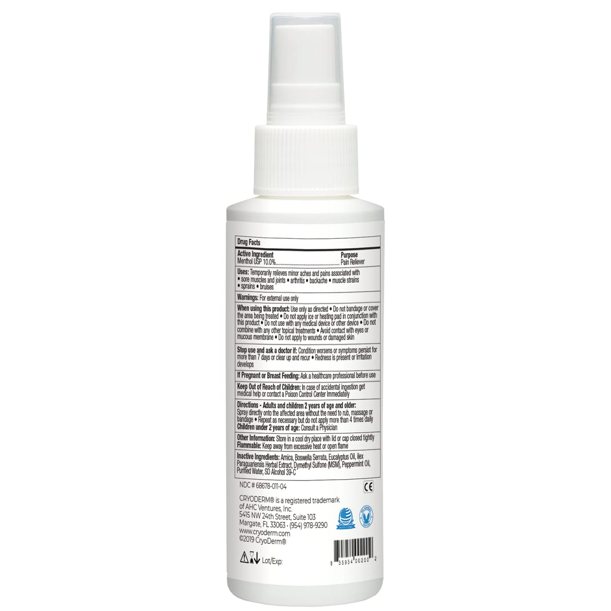 Cryoderm Cold Spray 4oz