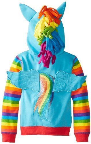My Little Pony Girls' Rainbow Dash Cosplay Hoodie, Rainbow Dash, 4T