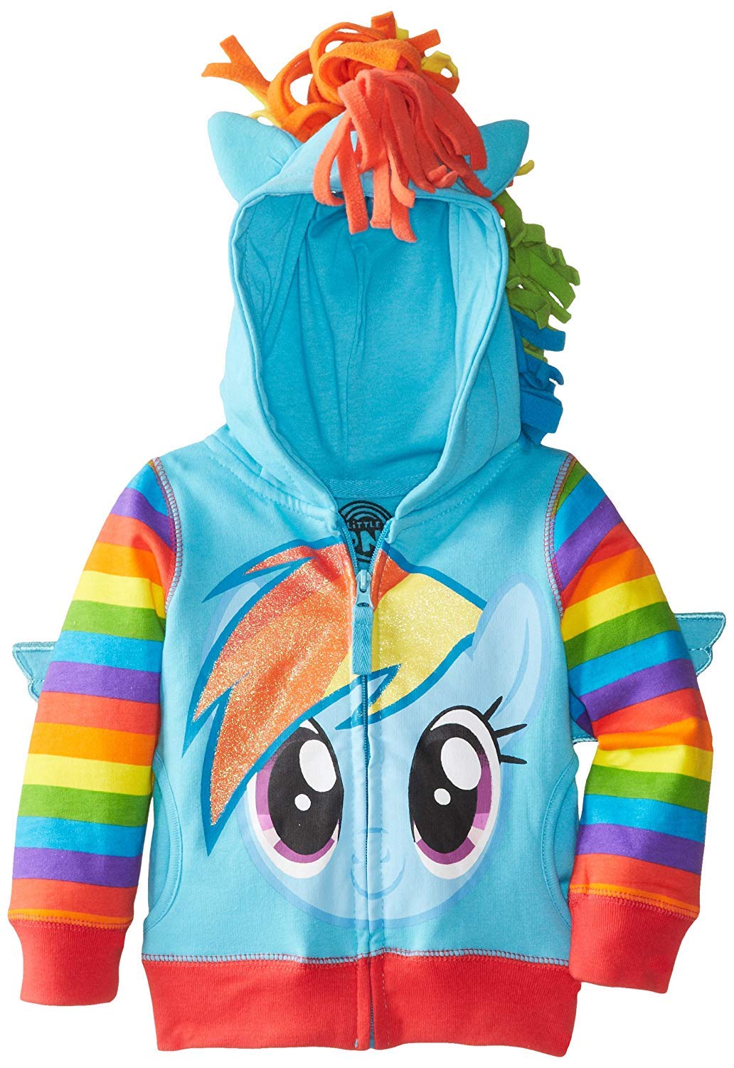 My Little Pony Girls' Rainbow Dash Cosplay Hoodie, Rainbow Dash, 4T