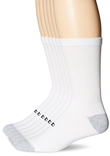 Champion mens 6 Pack crew socks, White, 12 US