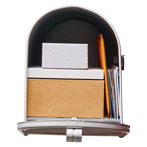 Gibraltar Mailboxes Elite Large Capacity Galvanized Steel White, Post-Mount Mailbox, E1600W00