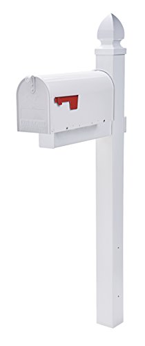 Gibraltar Mailboxes Elite Large Capacity Galvanized Steel White, Post-Mount Mailbox, E1600W00